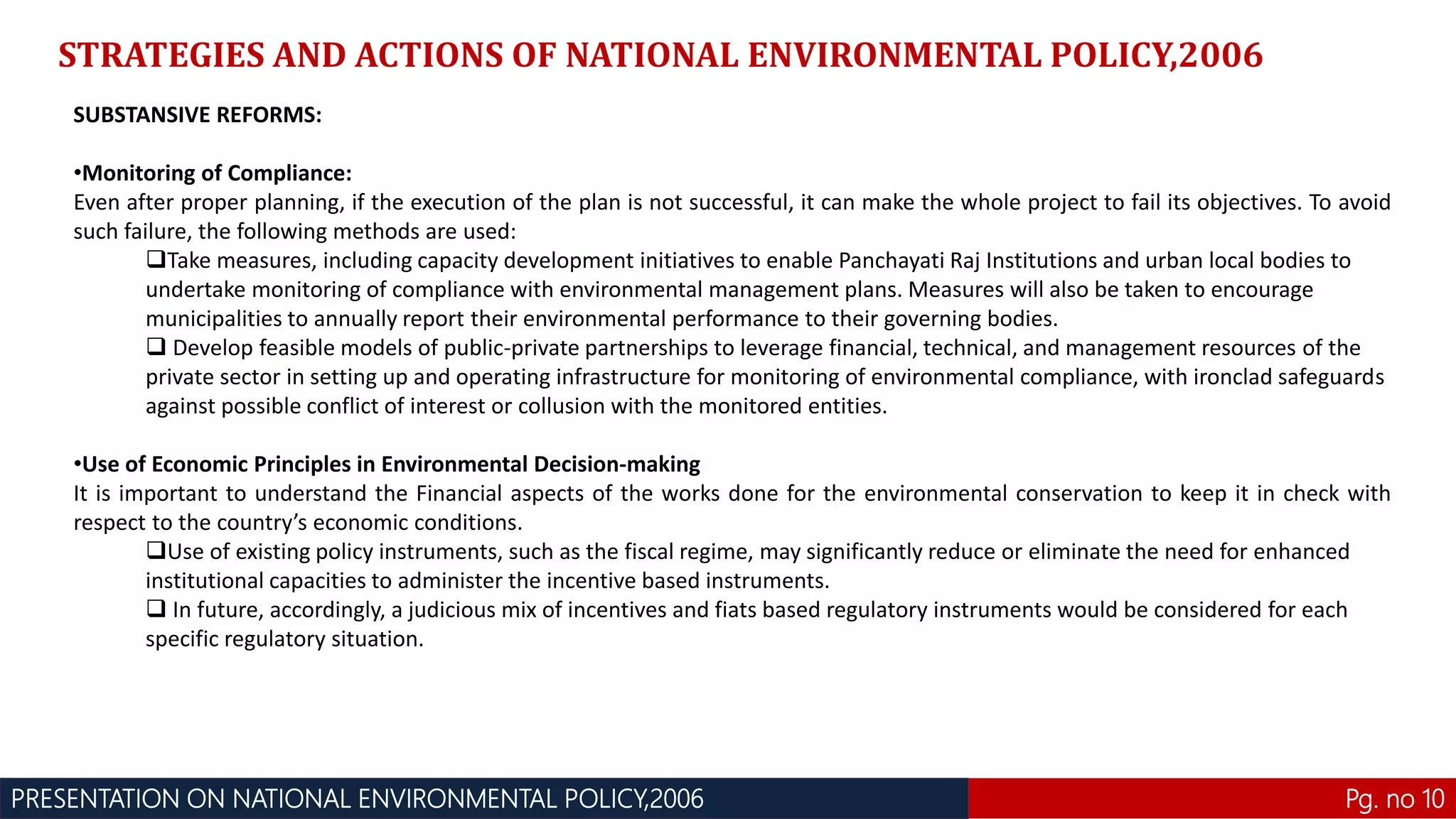 National environmental policy, 2006 | PPTX