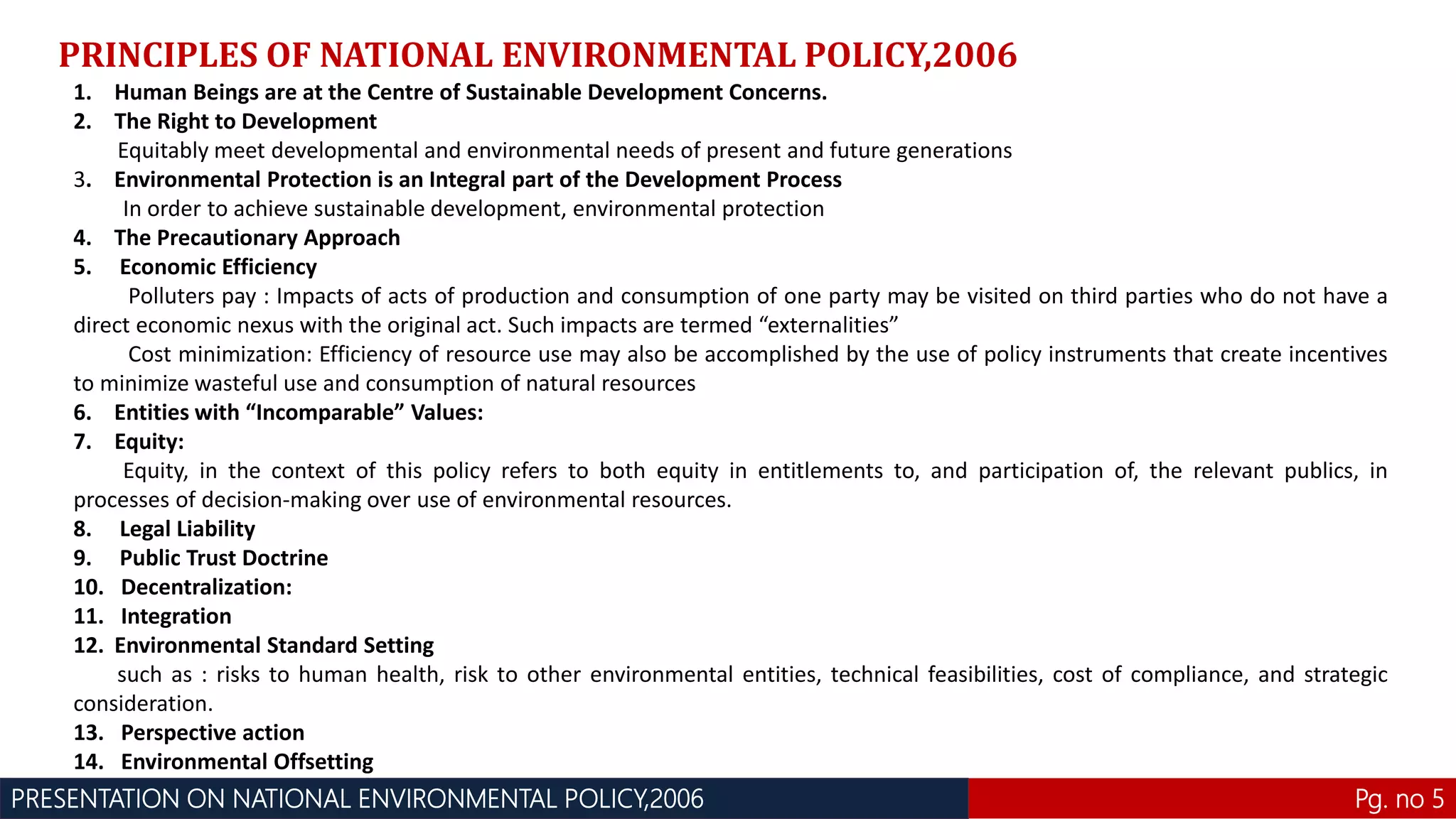 National environmental policy, 2006 | PPTX