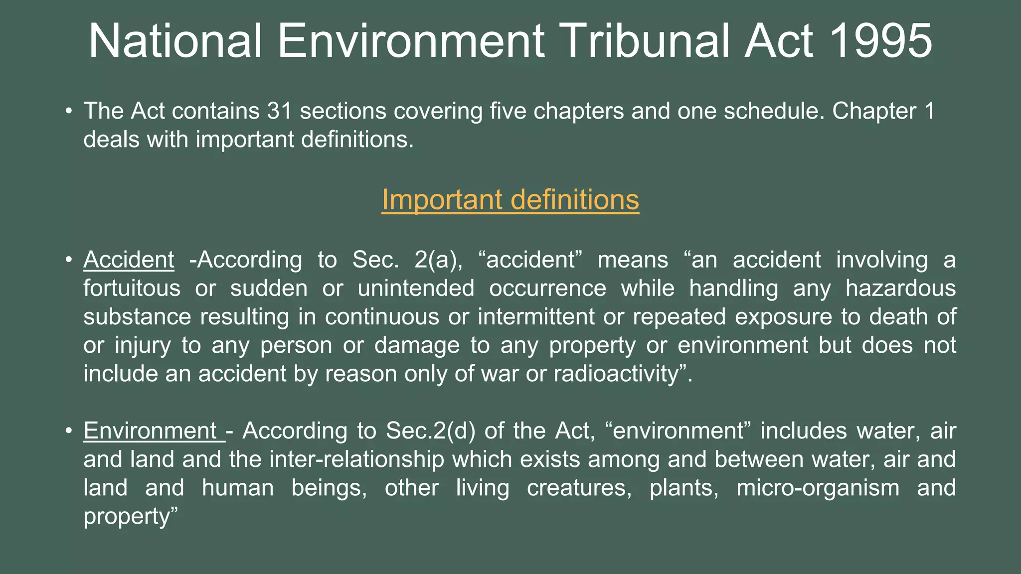 National environment tribunal act | PPTX