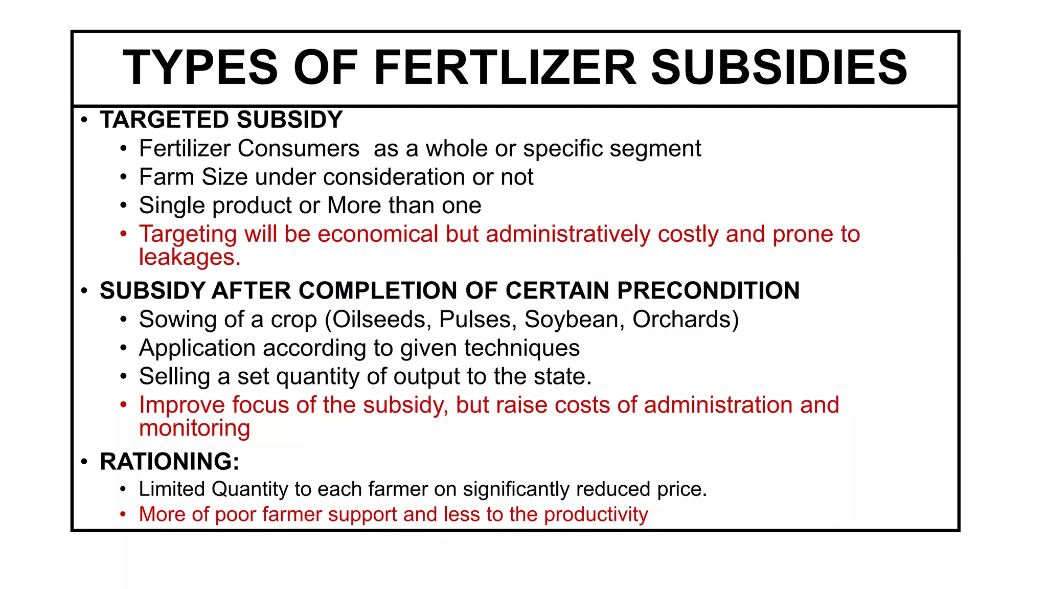 NATIONAL FERTILIZER SUBSIDY PLAN - A PROPOSAL | PPT