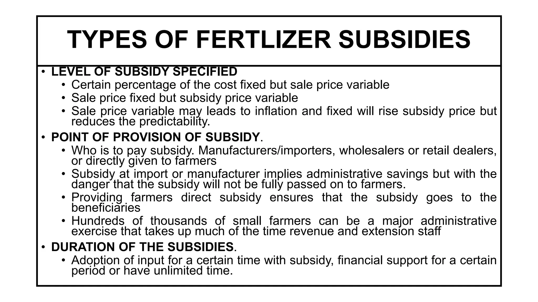 NATIONAL FERTILIZER SUBSIDY PLAN - A PROPOSAL | PPT