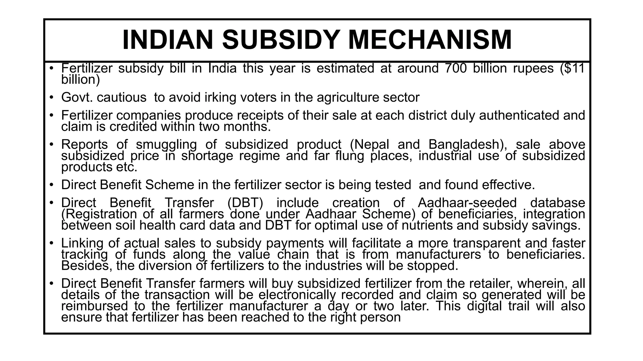 NATIONAL FERTILIZER SUBSIDY PLAN - A PROPOSAL | PPT