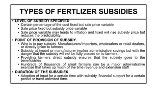 NATIONAL FERTILIZER SUBSIDY PLAN - A PROPOSAL | PPT