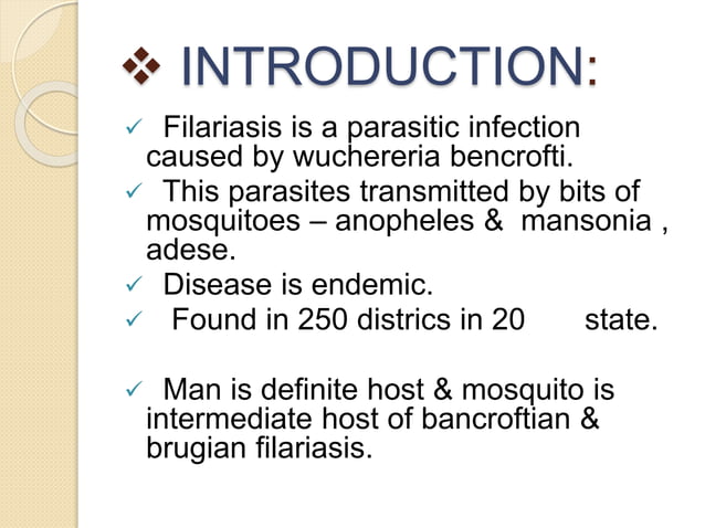 National filaria control programme | PPTX | Infectious Diseases ...