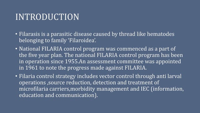 national Filaria control programme .pptx | Infectious Diseases ...