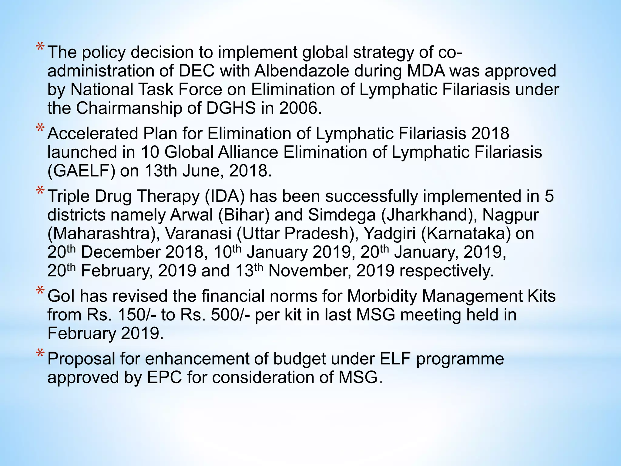 National filarial control programme | PPTX