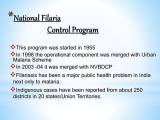 National filarial control programme | PPTX