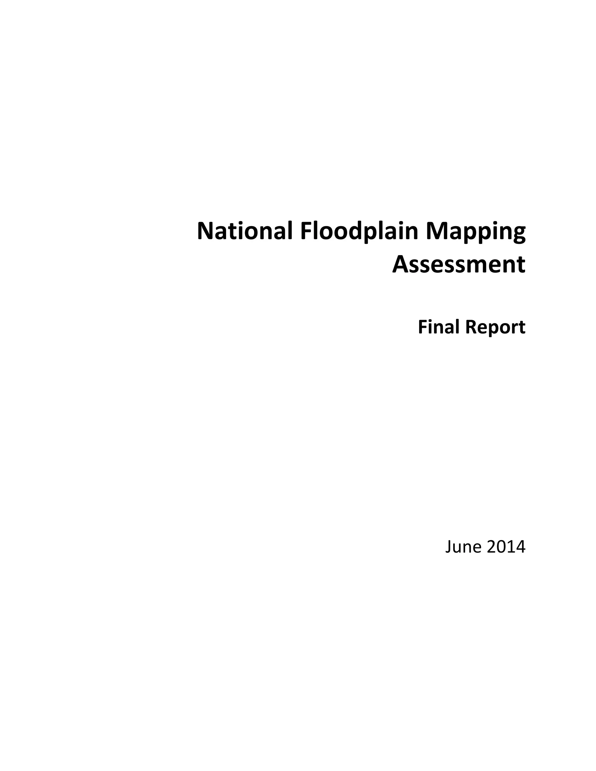 National Floodplain Mapping Assessment - Final Report | PDF