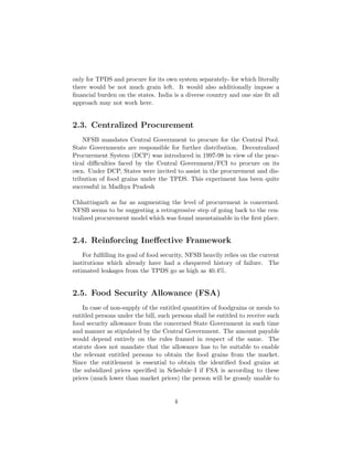 National food security bill | PDF | Government Support and Welfare ...