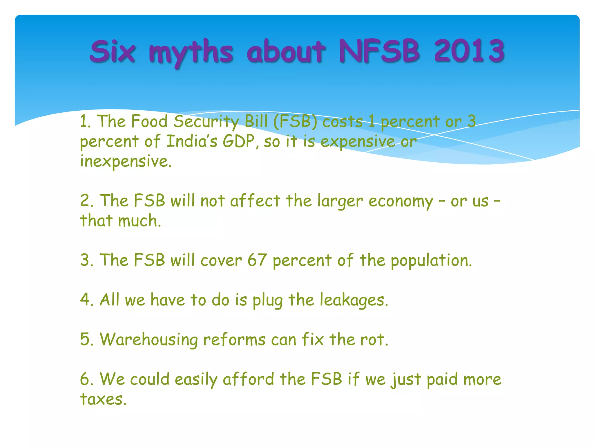 National food security bill 2013 | PPTX