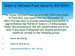 National food security bill 2013 | PPTX