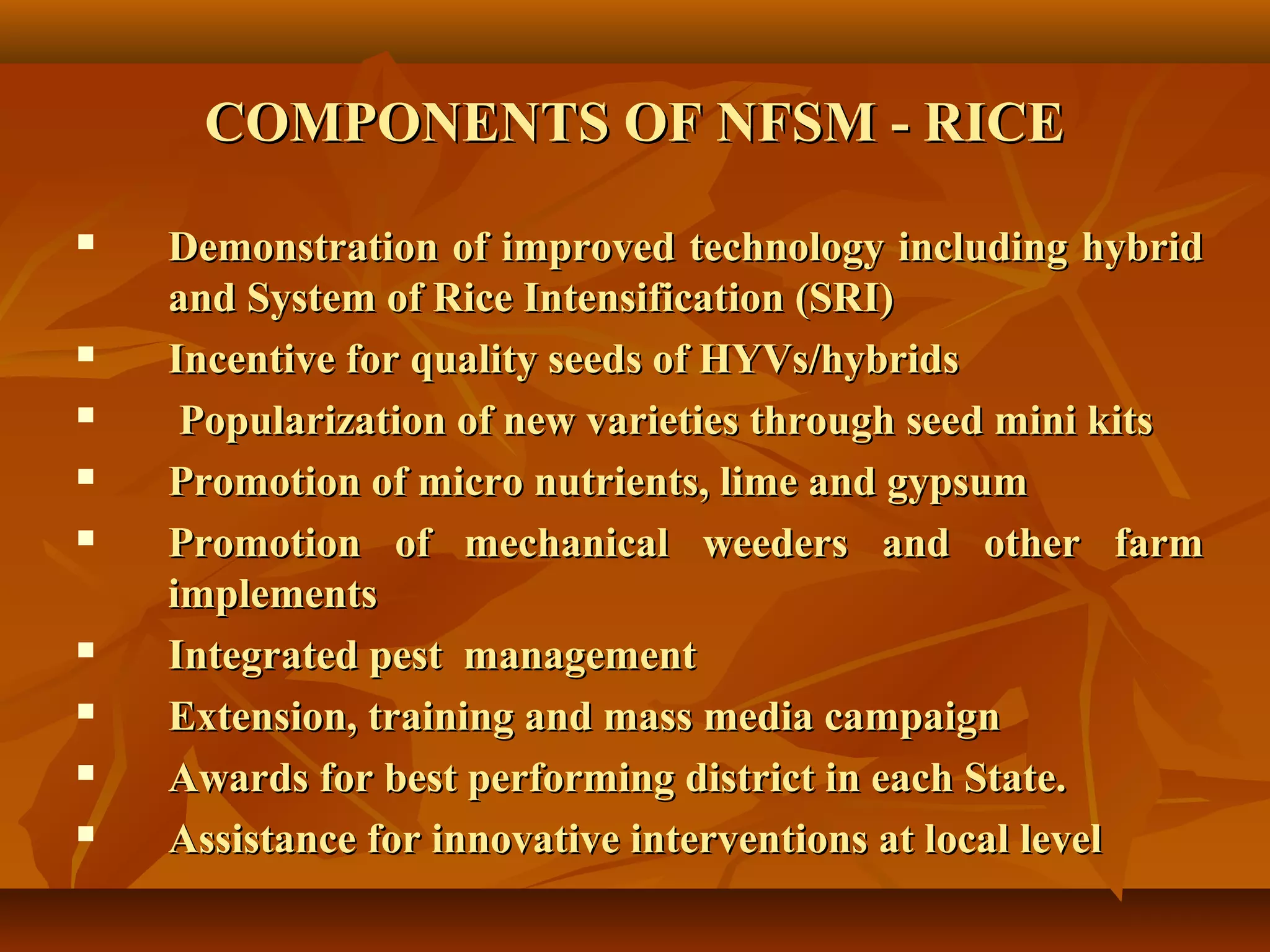 National food sequrity mission | PPT