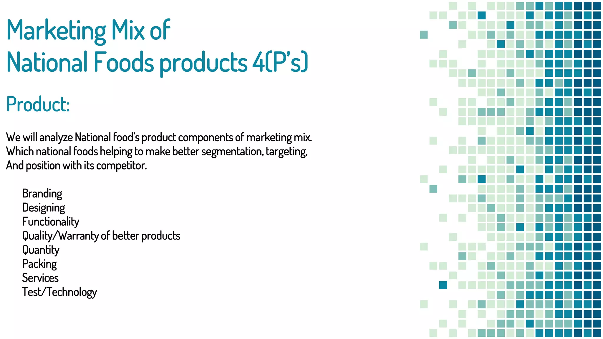 National foods markeying mix | PPTX