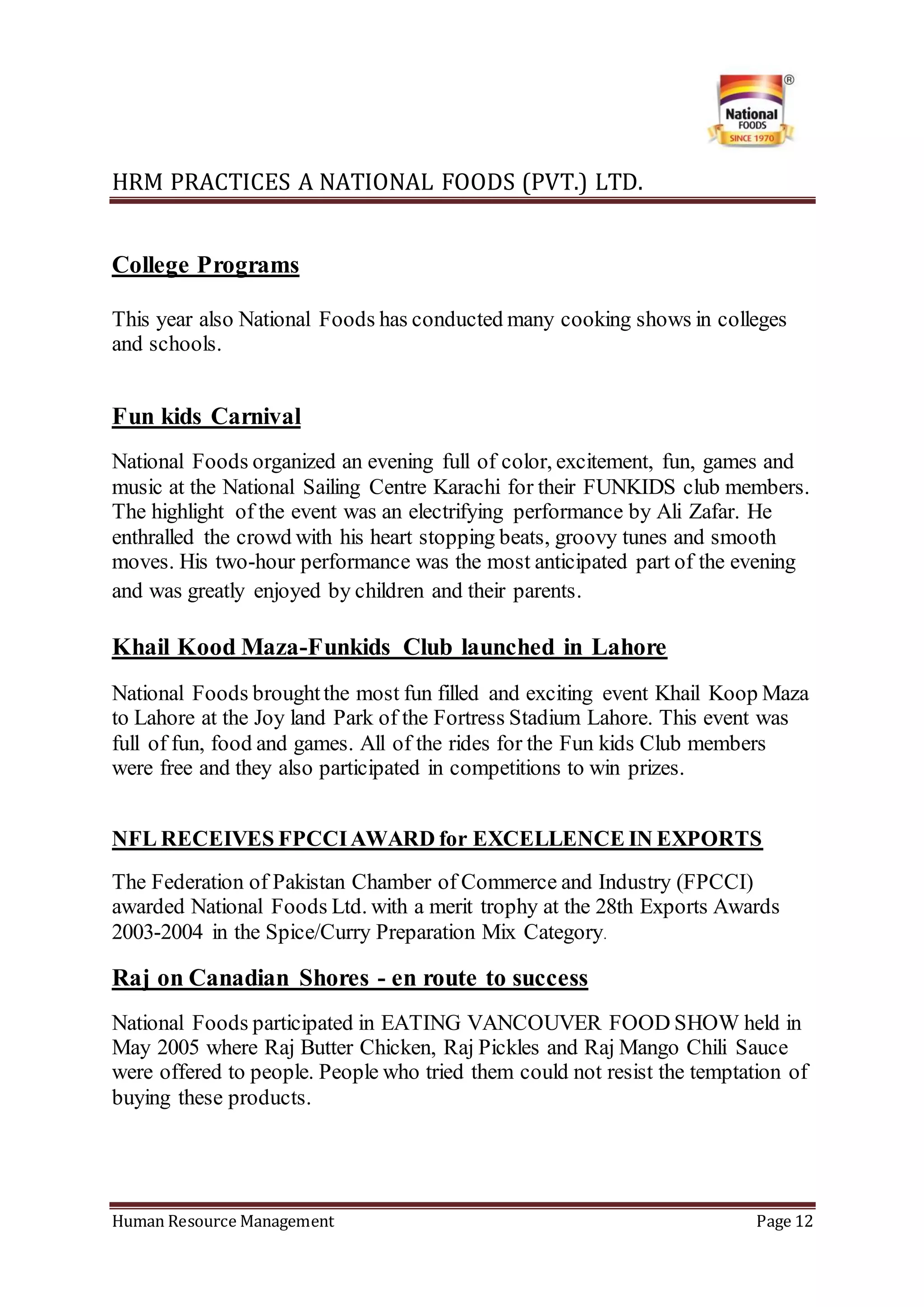 National foods pakistan report | DOCX