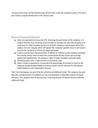National foods, Financial Management Report | DOCX