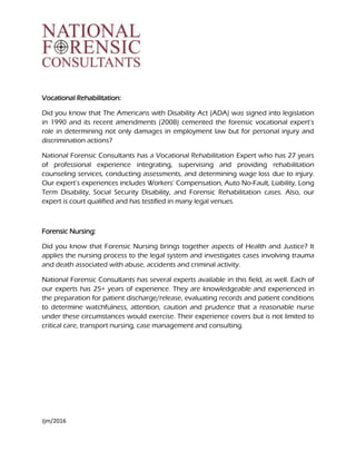 Non Traditional Experts from National Forensic Consultants | PDF ...