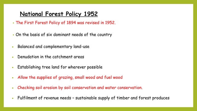national forest policy.pptx | Woodworking | Arts and Crafts