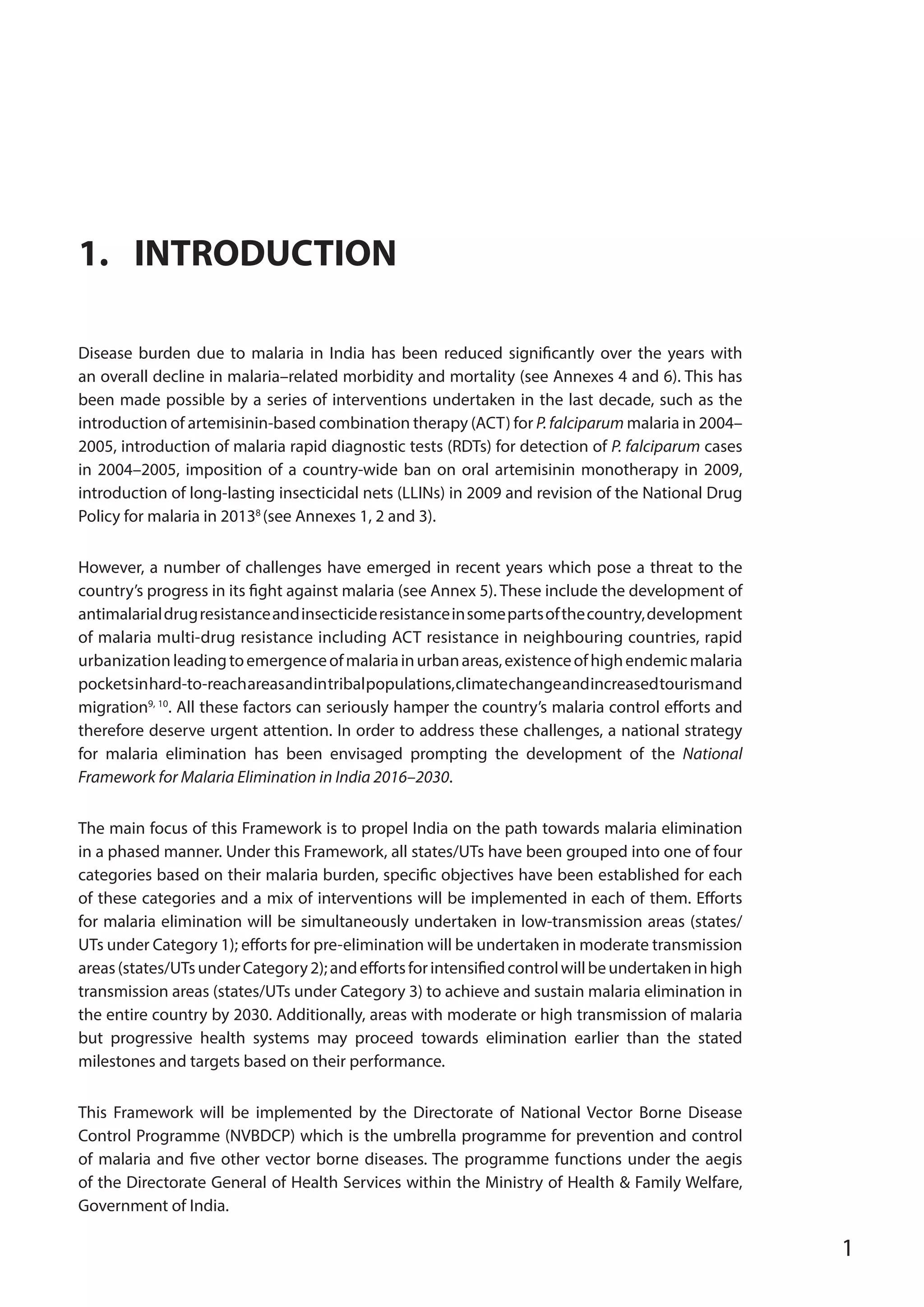 National framework malaria elimination india 2016 2030 | PDF