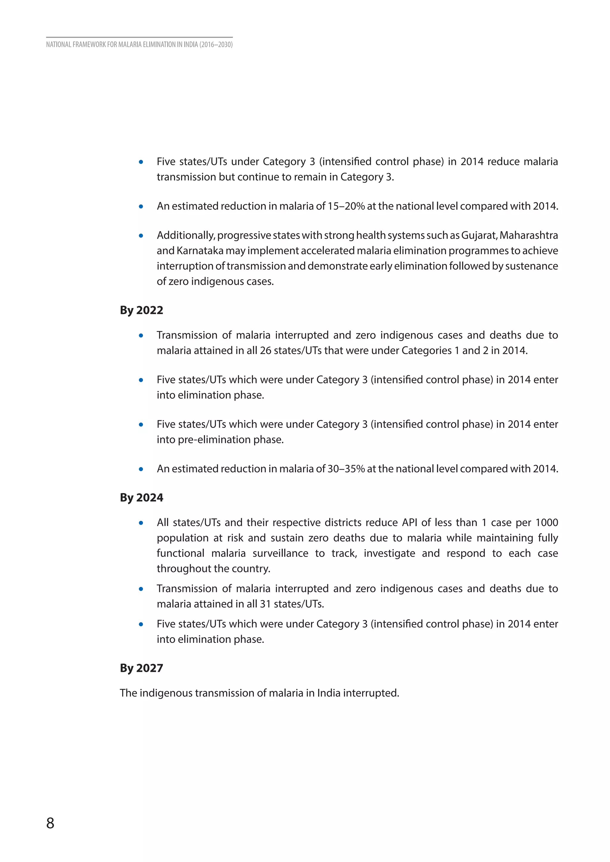 National framework malaria elimination india 2016 2030 | PDF