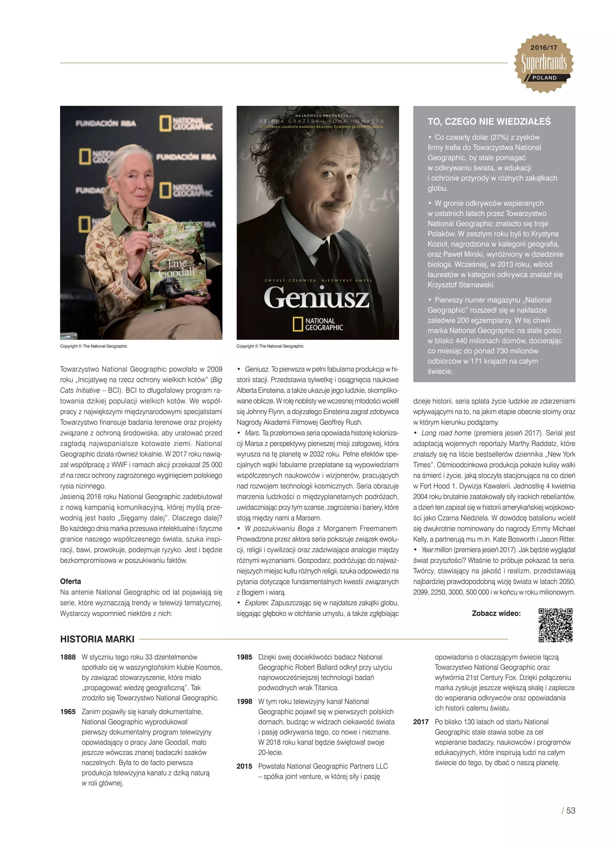 Case study marki National Geographic z Albumu Superbrands Polska 2017 | PDF