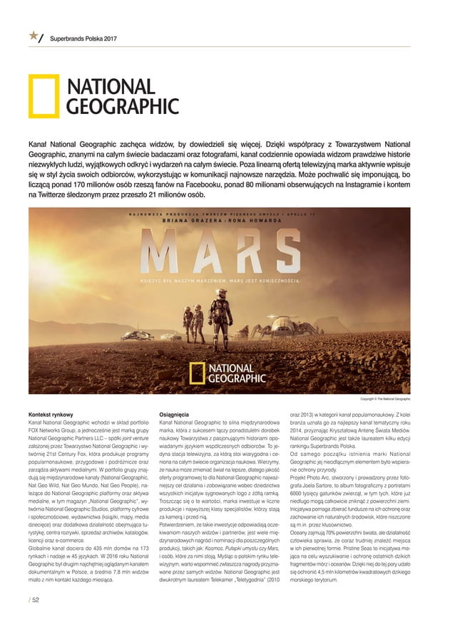 Case study marki National Geographic z Albumu Superbrands Polska 2017 | PDF