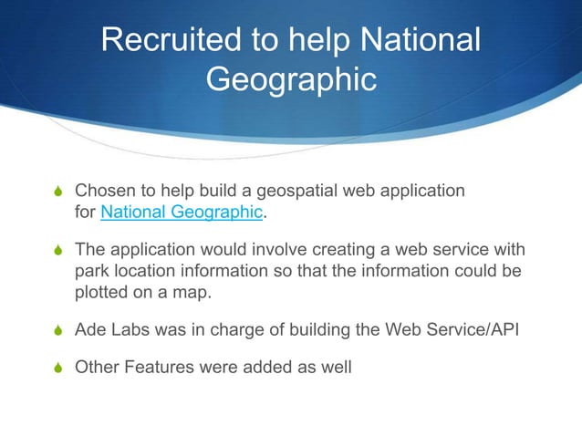 Case Study: Creating a Geospatial Web Application for National Geographic | PPTX | Web ...