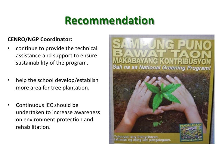 National greening program inspection report