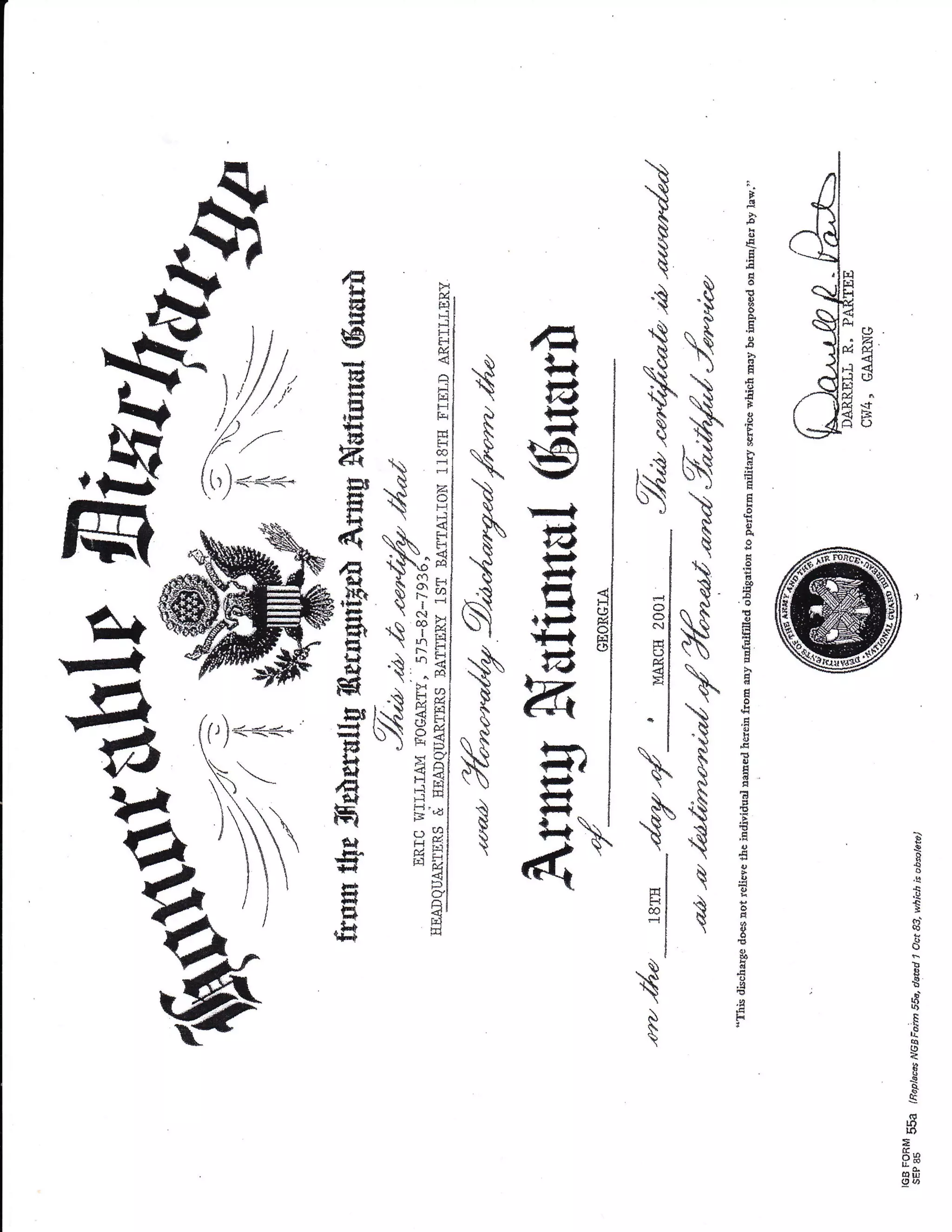 National guard honorable discharge | PDF
