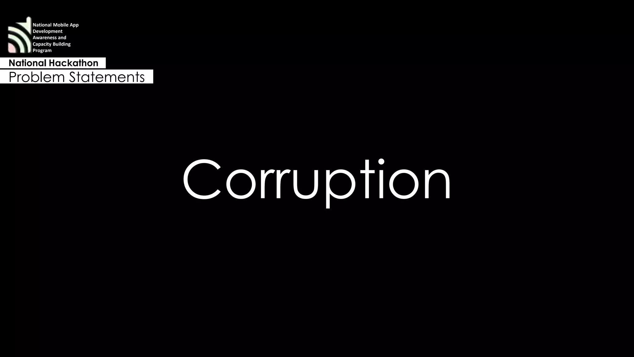 National Hackathon - Problem Statements | PPTX