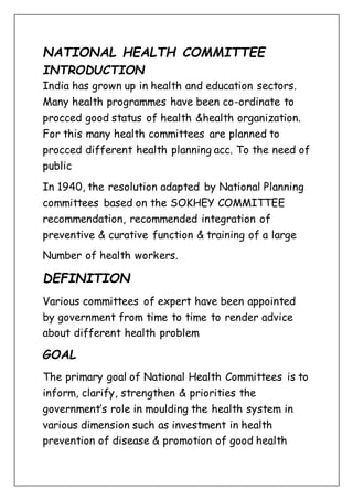 National health comittee | DOCX