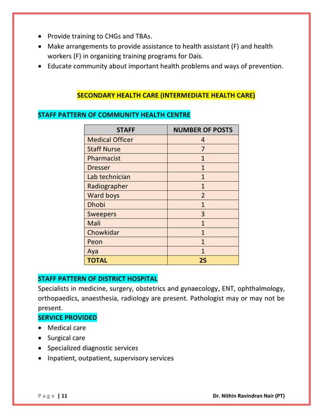 National health delivery system + phc +drc+national institutes | PDF ...