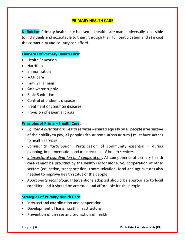 National health delivery system + phc +drc+national institutes | PDF ...