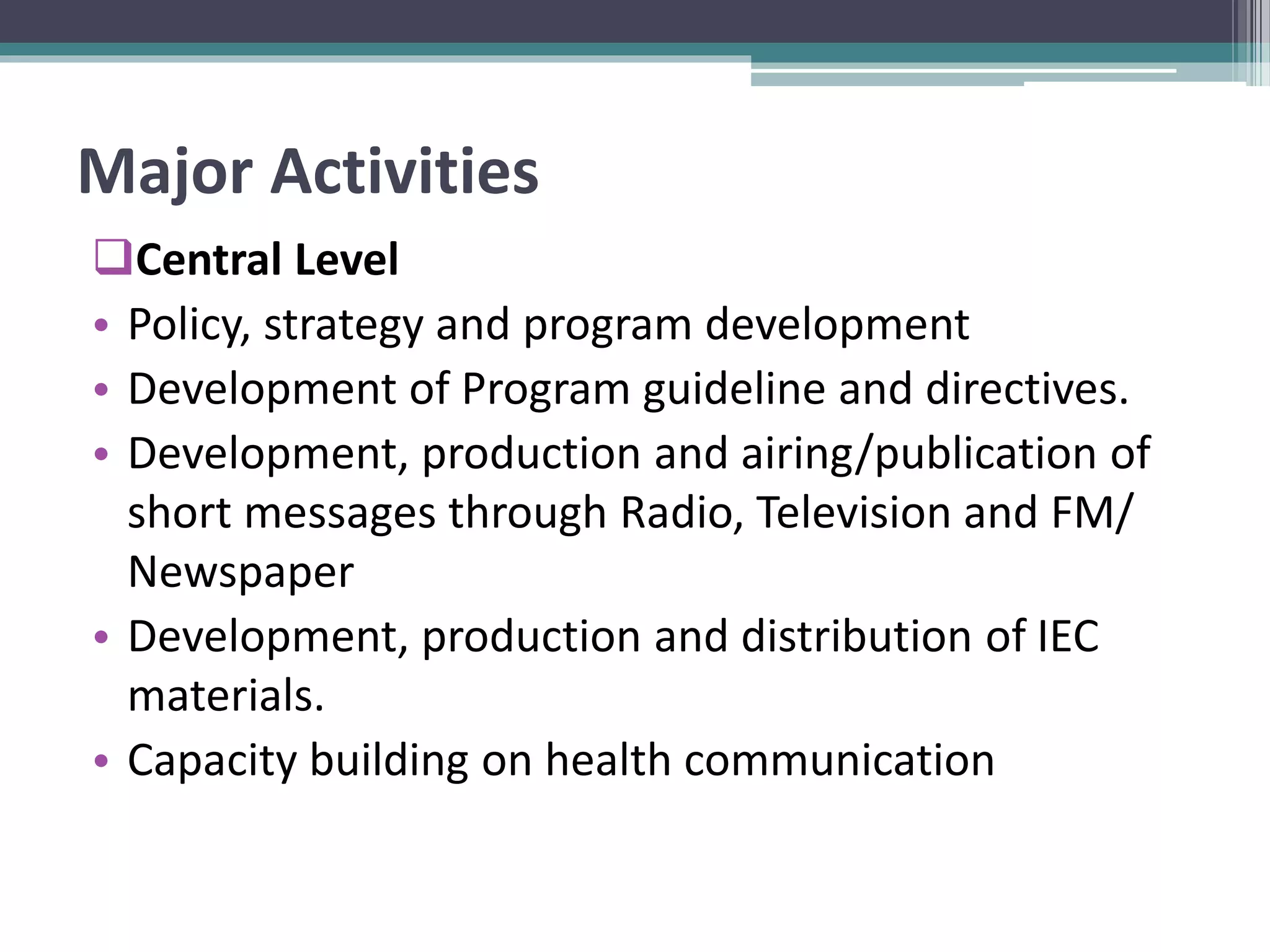 National health education, information and communication center | PPTX