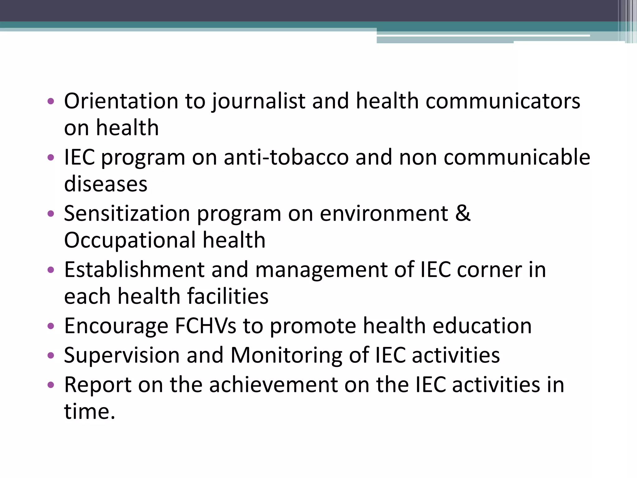 National health education, information and communication center | PPTX