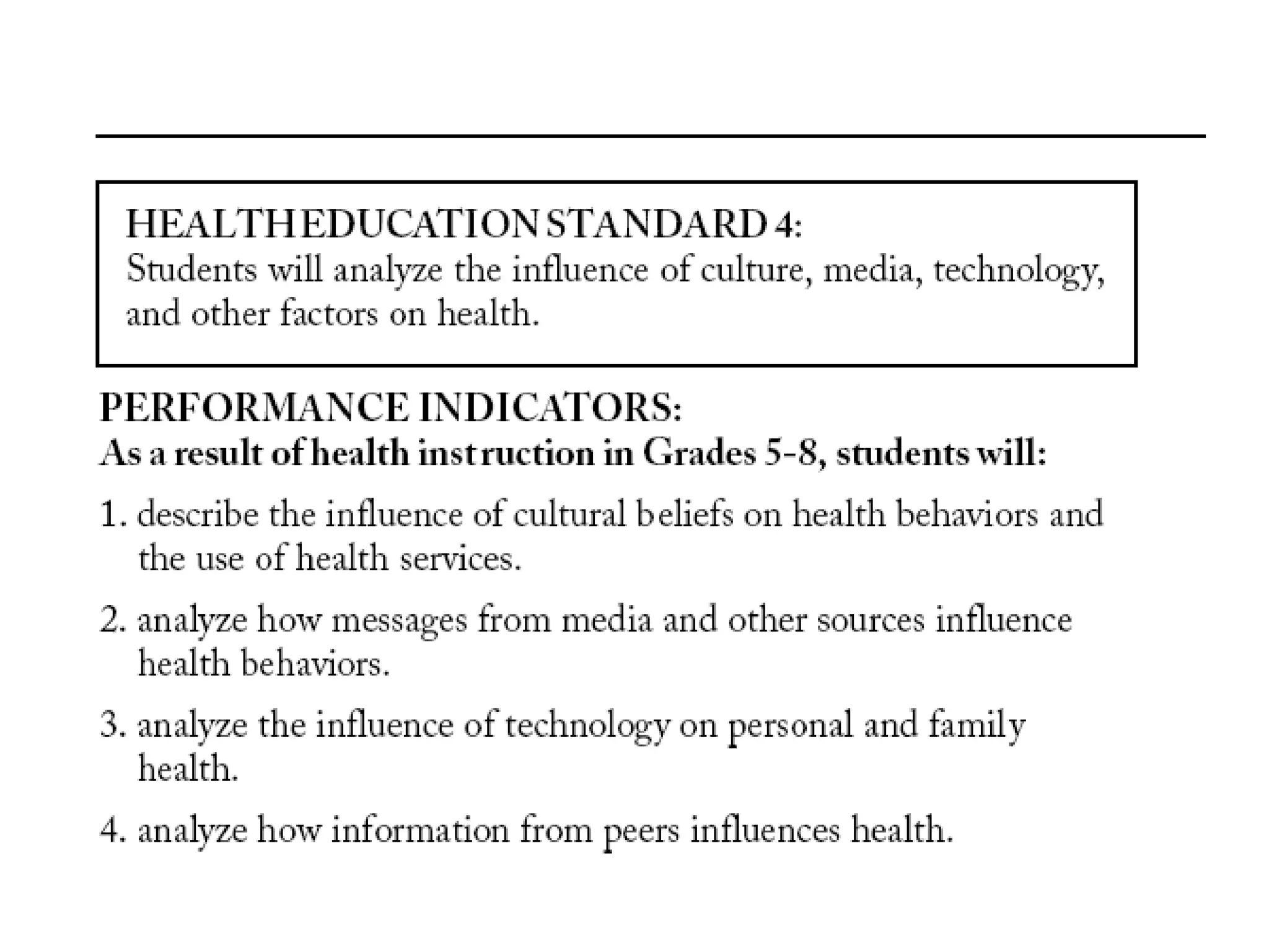 National health education standards grades 5 8 | PPT | Medical Health