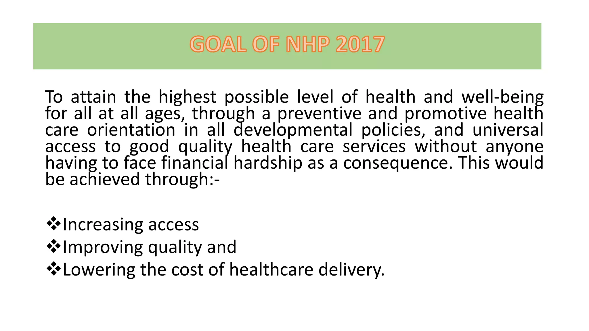 National Health Policy of 1983, 2002 and 2017 | PPTX