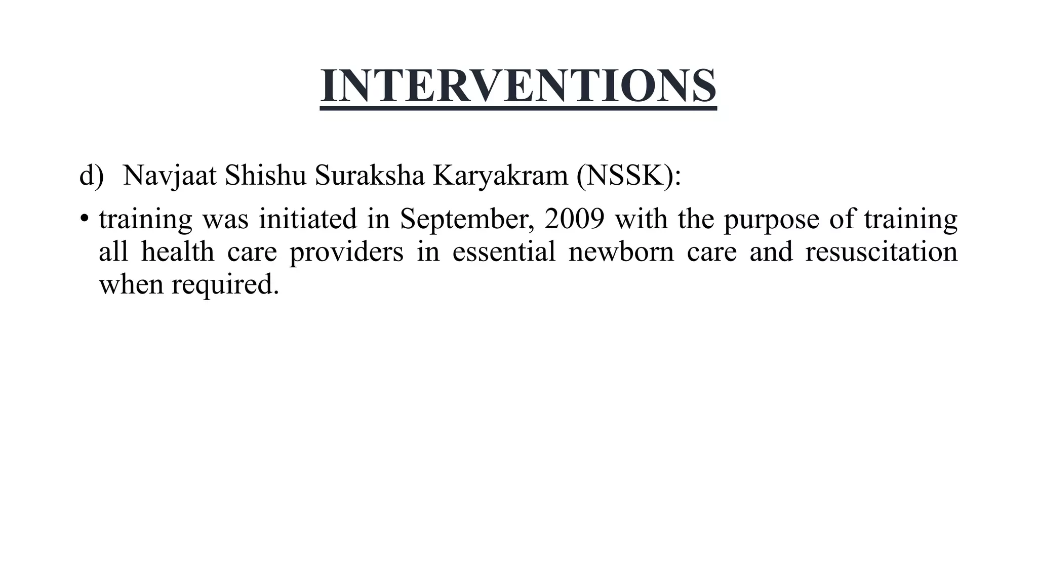 National health intervention programme for mother and child | PPTX