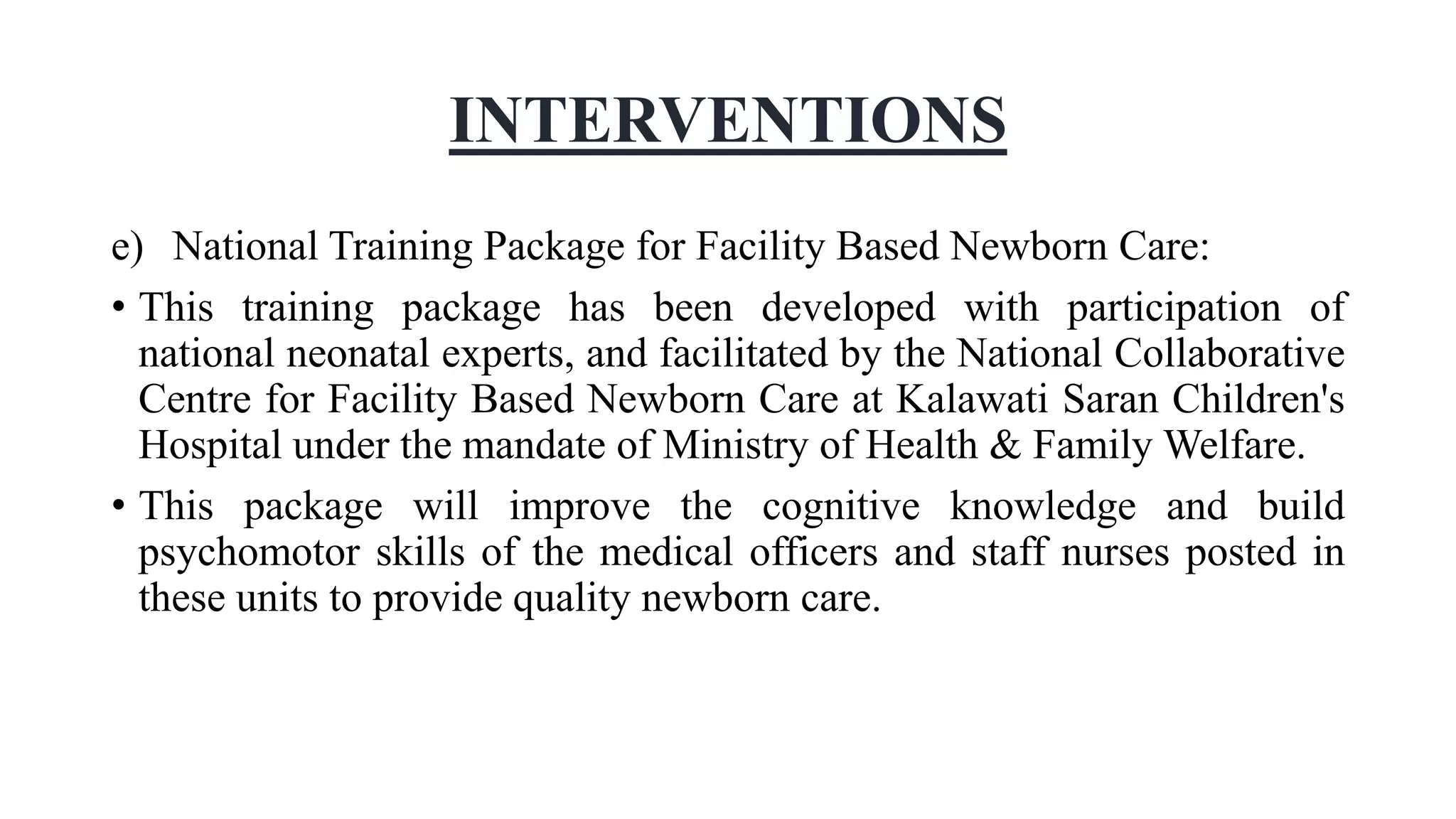 National health intervention programme for mother and child | PPTX