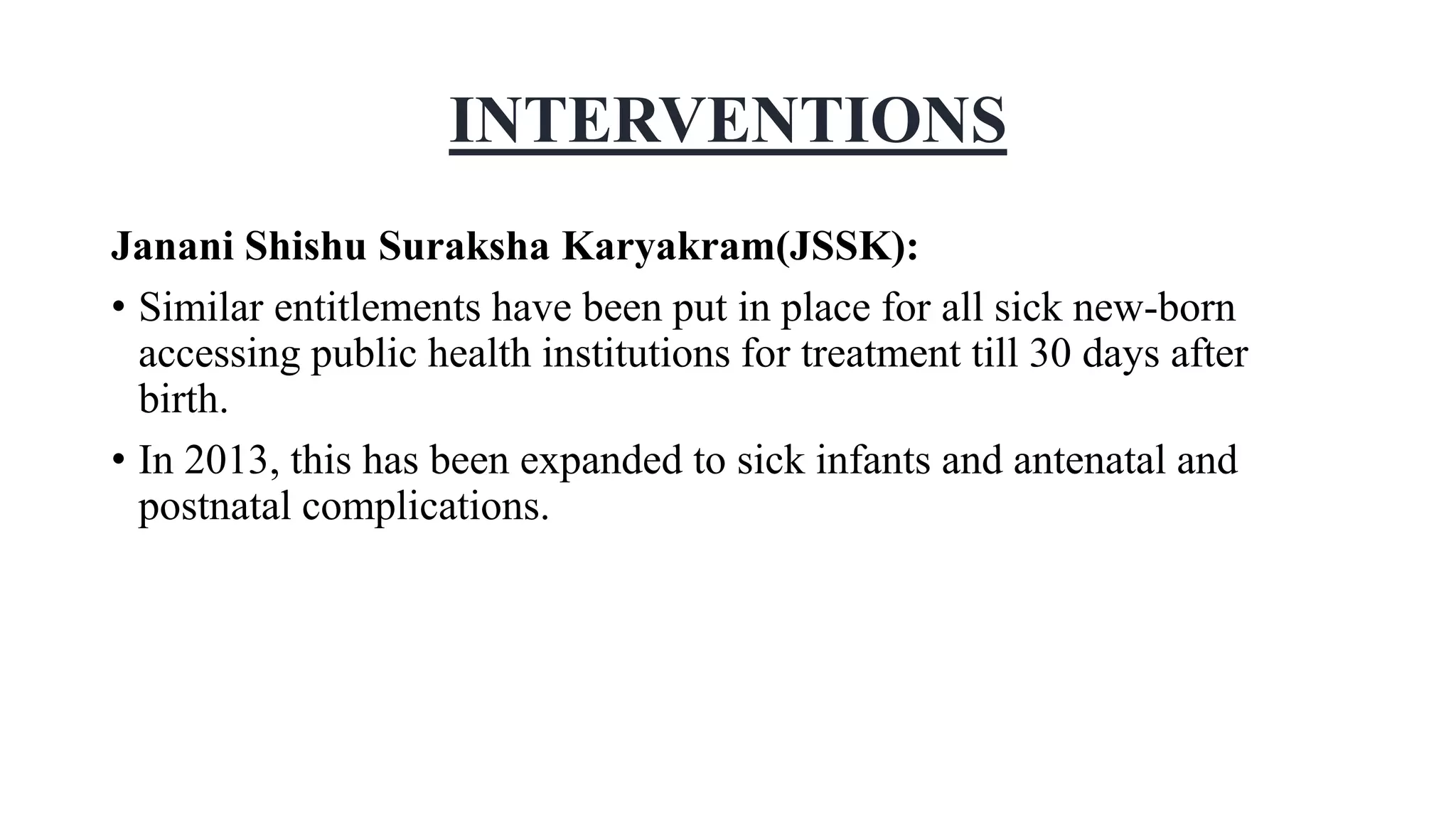 National health intervention programme for mother and child | PPTX