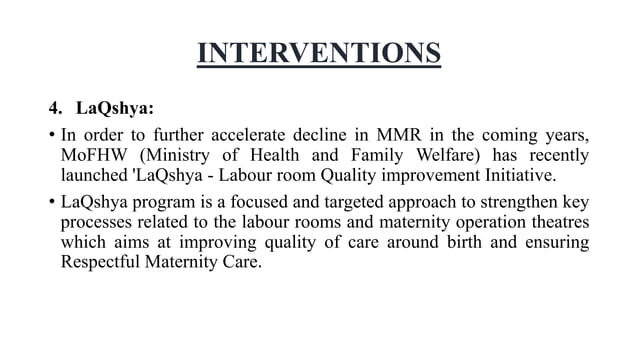 National health intervention programme for mother and child | PPTX