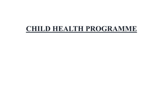 National health intervention programme for mother and child | PPTX