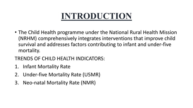 National health intervention programme for mother and child | PPTX
