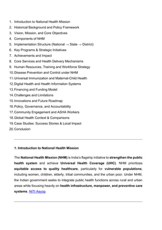 National Health Mission (NHM) India Explained by Pothireddy ...