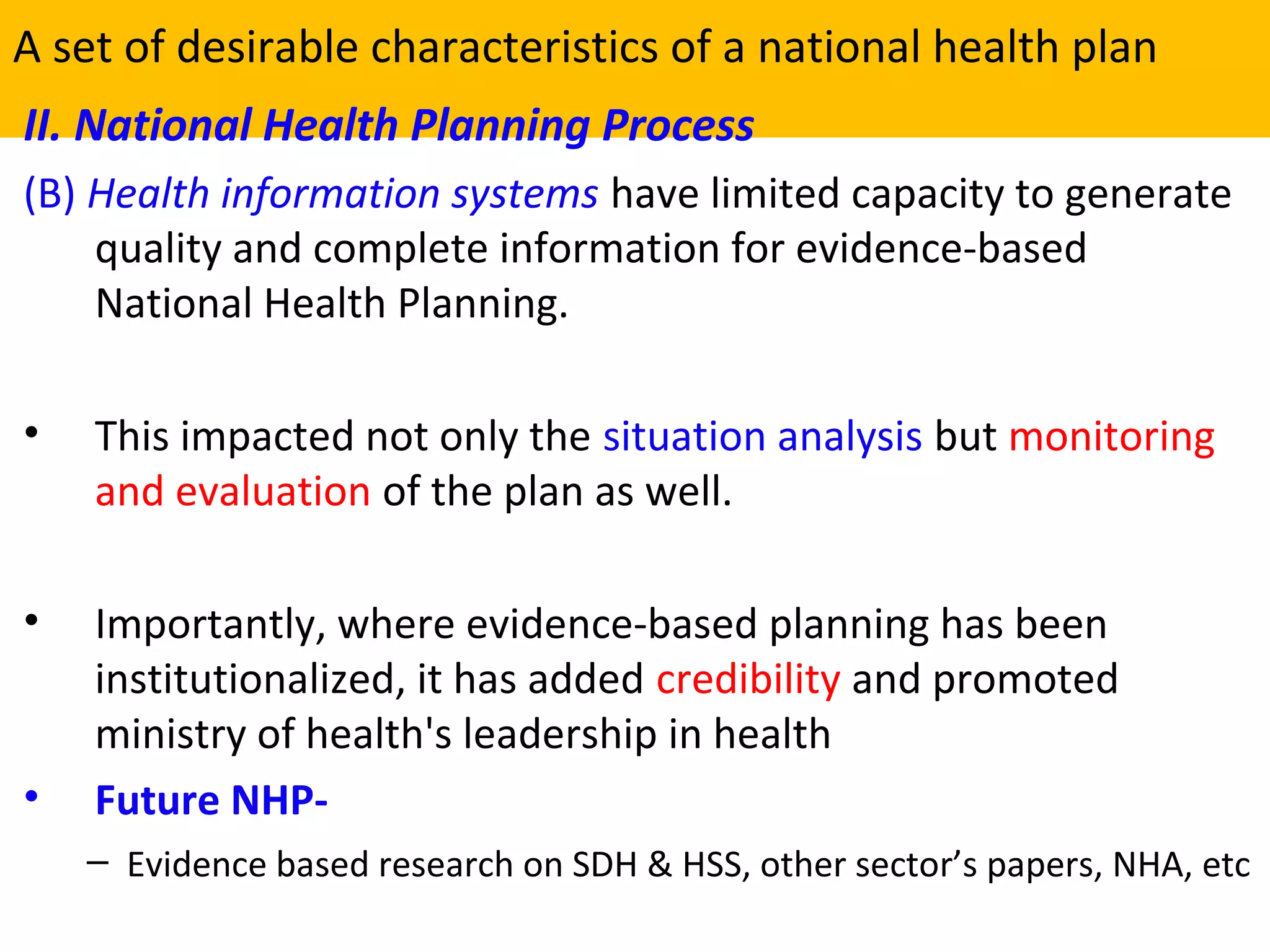 National health planning assessment framework | PPT