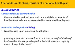 National health planning assessment framework | PPT