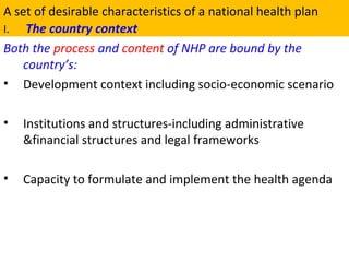 National health planning assessment framework | PPT