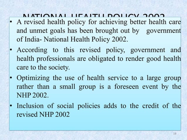 National Health Policies of India.pptx | Health Insurance | Insurance