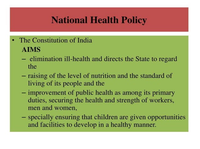 National Health Policies of India.pptx | Health Insurance | Insurance