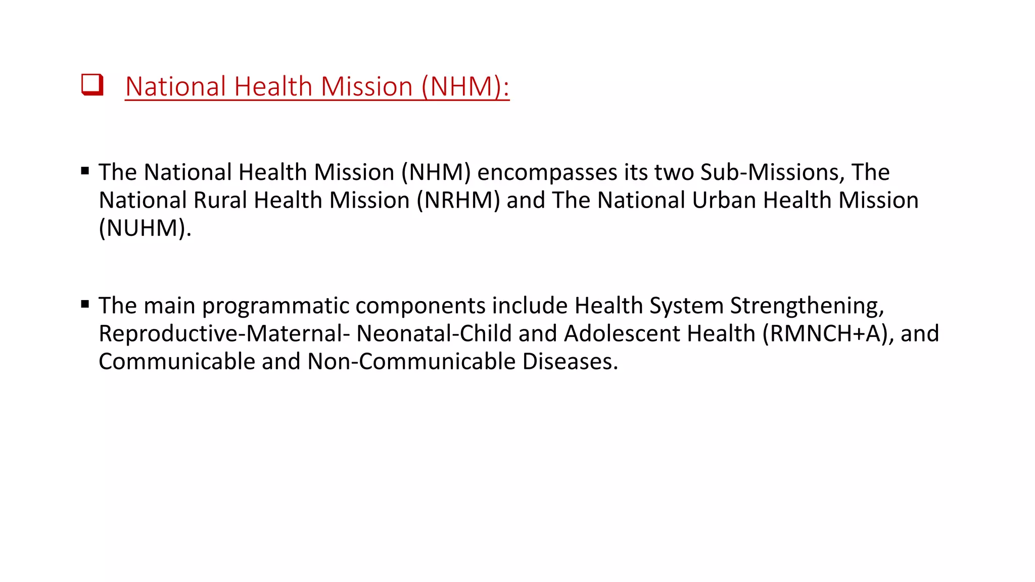 National health policy 2017 and alignment of goals and targets with NHM ...