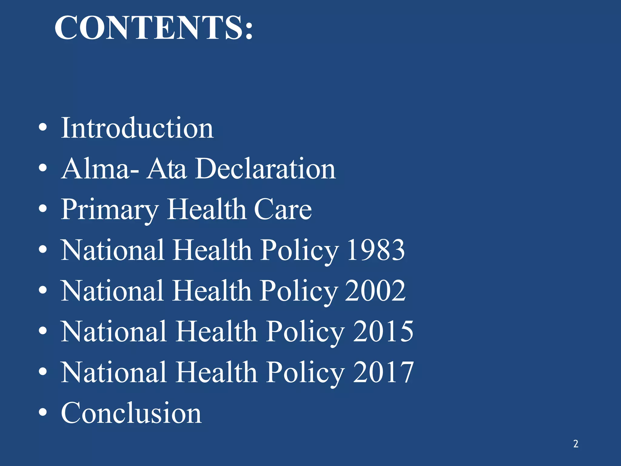 National health policy | PPTX